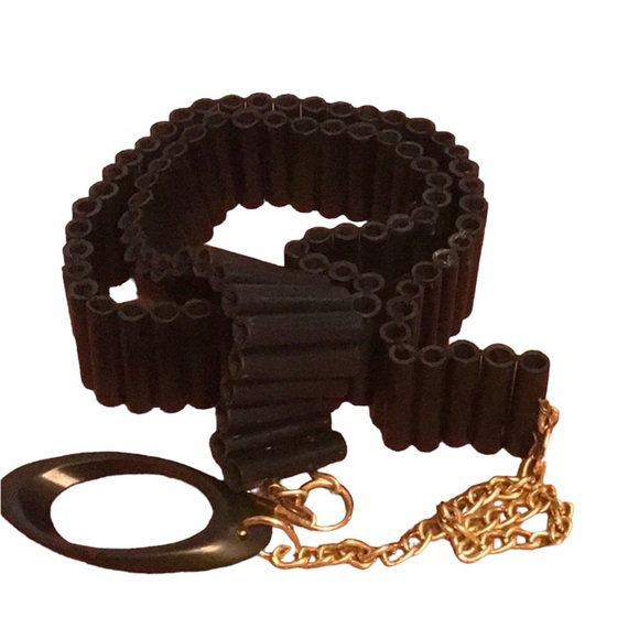 Accessories | Vintage Black Tubular Belt | Poshmark